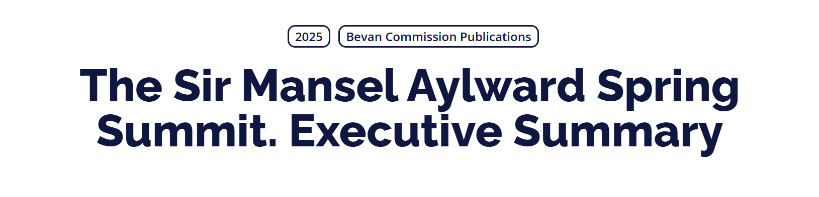 Executive Summary – Sir Mansel Aylward Spring Summit – CAVRPB